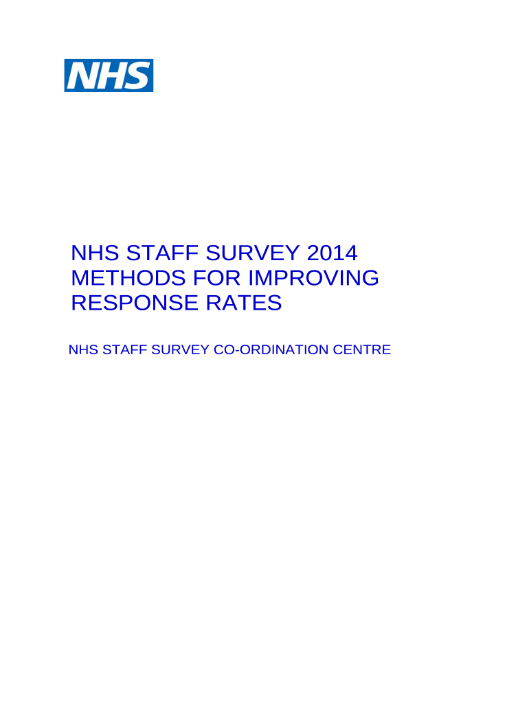 the nhs staff survey: methods for improving response rates Doc Template ...