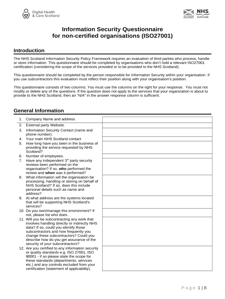 Security Management Framework for NHS Boards in Scotland Doc Template ...