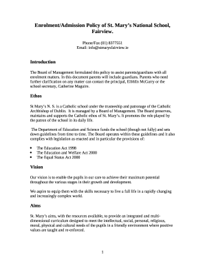 admission policy example Doc Template | pdfFiller