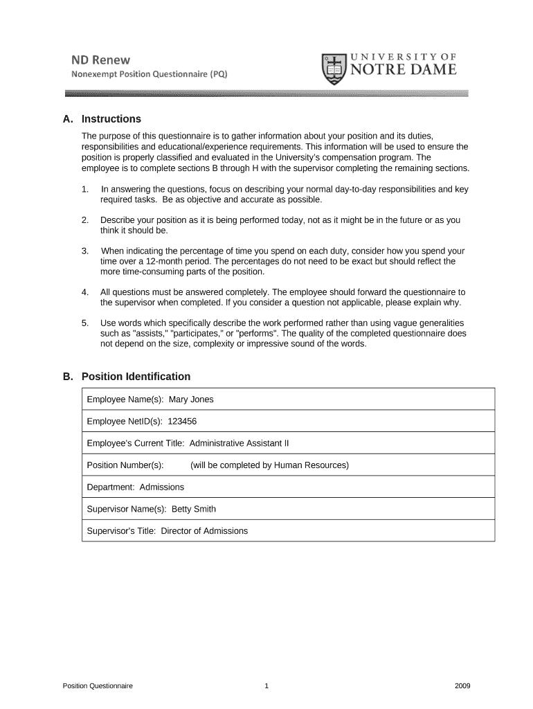 Job Description Questionnaire (JDQ) InstructionsHuman ... Doc Template ...