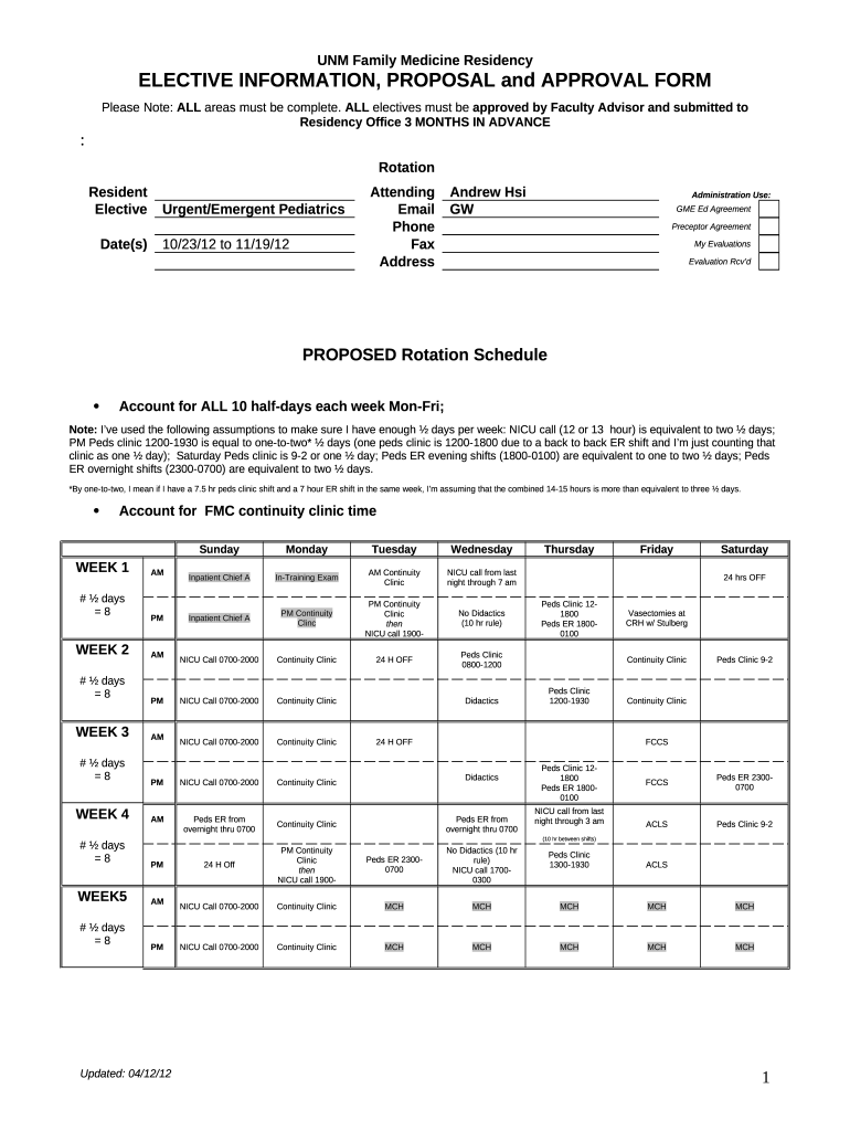 Rotation Attending Doc Template | pdfFiller
