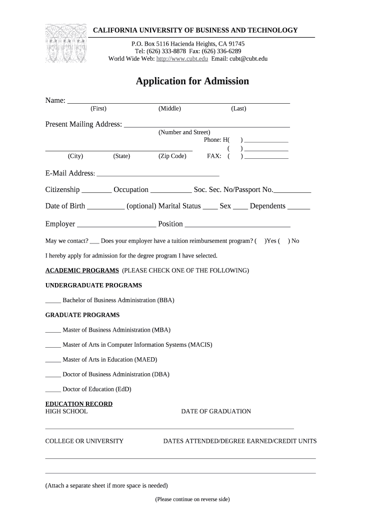 Application - Google Docs Doc Template | pdfFiller
