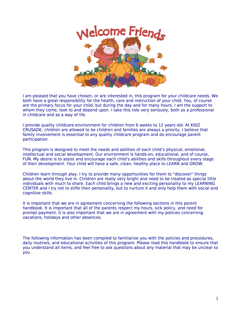 California state preschool program parent handbook - Child ... Doc ...