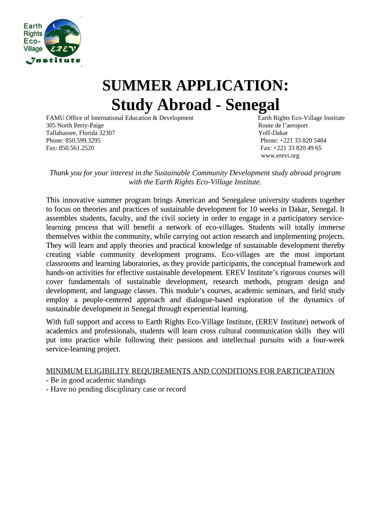 SUMMER APPLICATION: Doc Template | pdfFiller