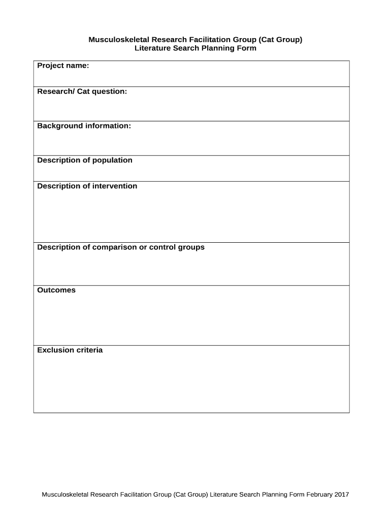 Literature Search Assessment Doc Template | pdfFiller