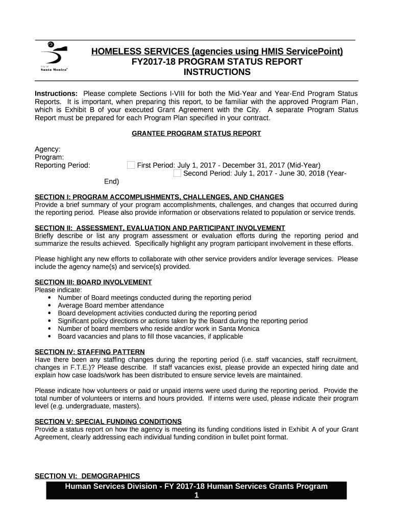 HOMELESS SERVICES (agencies using HMIS ServicePoint) FY2017-18 PROGRAM ...