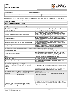 First aid assessment Doc Template | pdfFiller