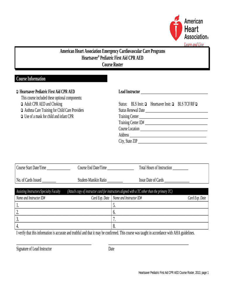 Heartsaver Pediatric First Aid CPR AED TrainingAmerican ... Doc ...