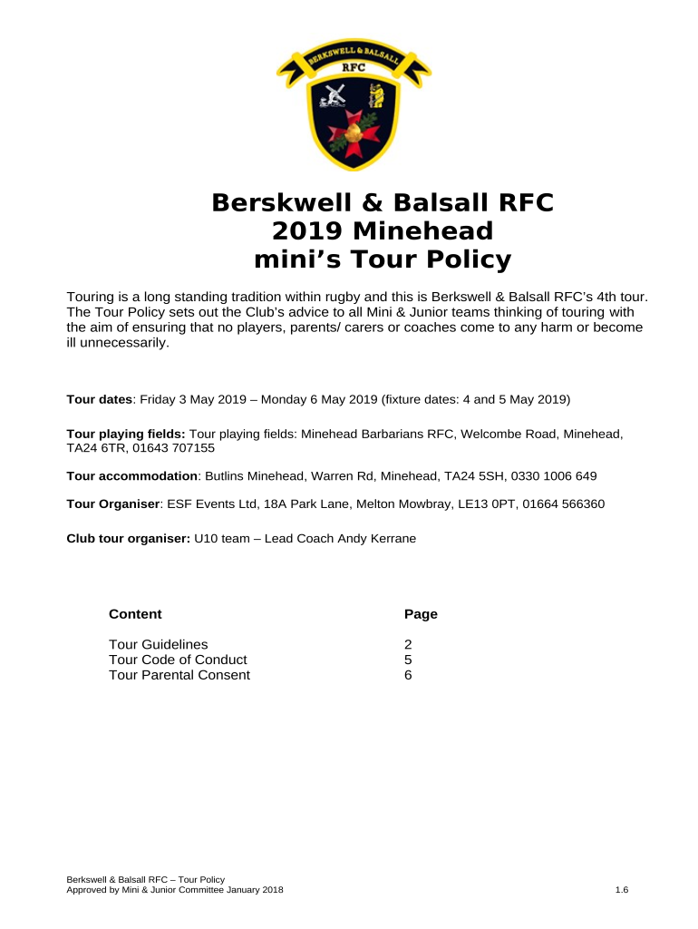 Berskwell & Balsall RFC Doc Template | pdfFiller
