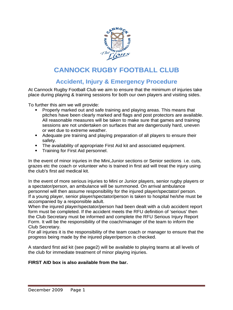 Rugby injuries: Eight-point plan to reduce risks includes ... Doc ...