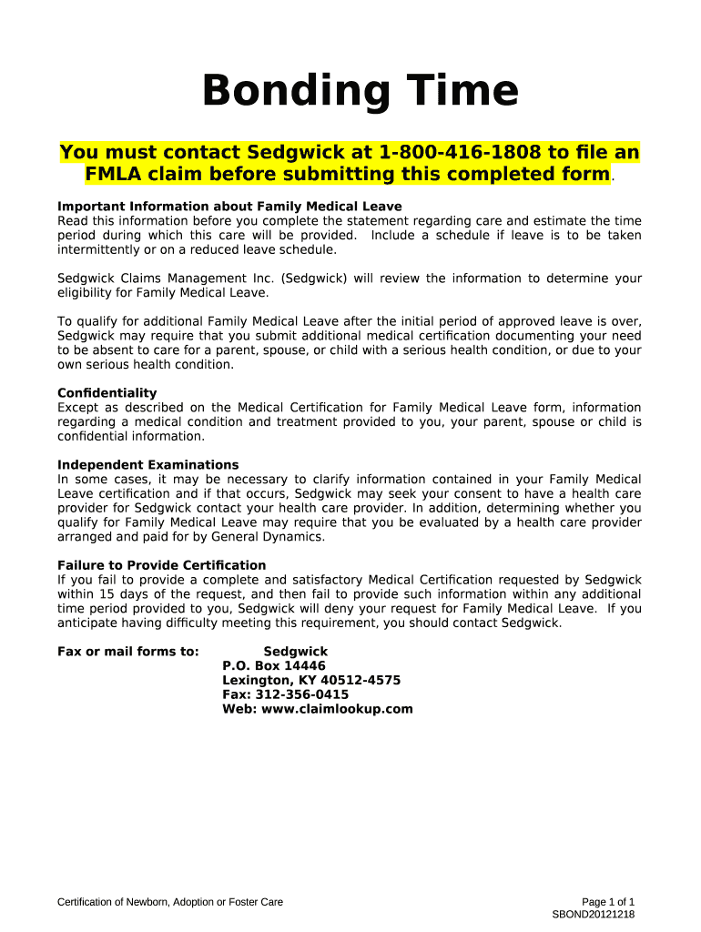 QP Certification of Health Care Provider for Bonding Time Doc Template ...