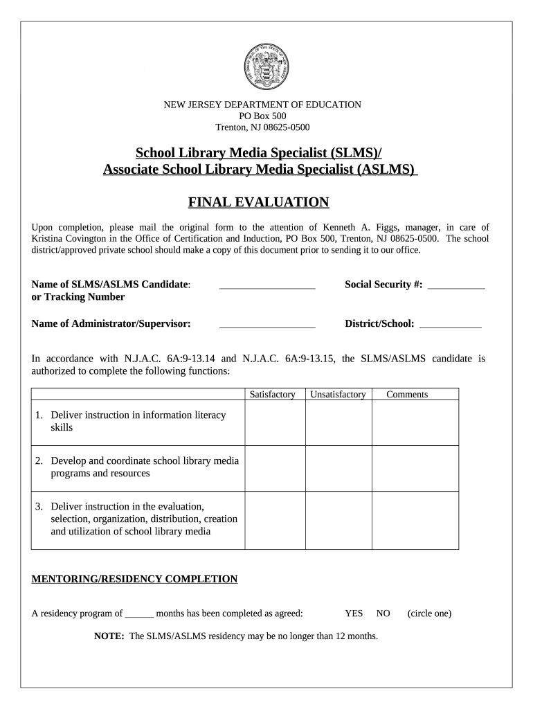 standard certificate - NJ.gov Doc Template | pdfFiller