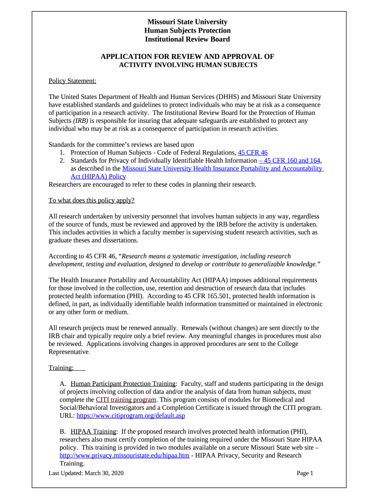Human Participants Doc Template | pdfFiller