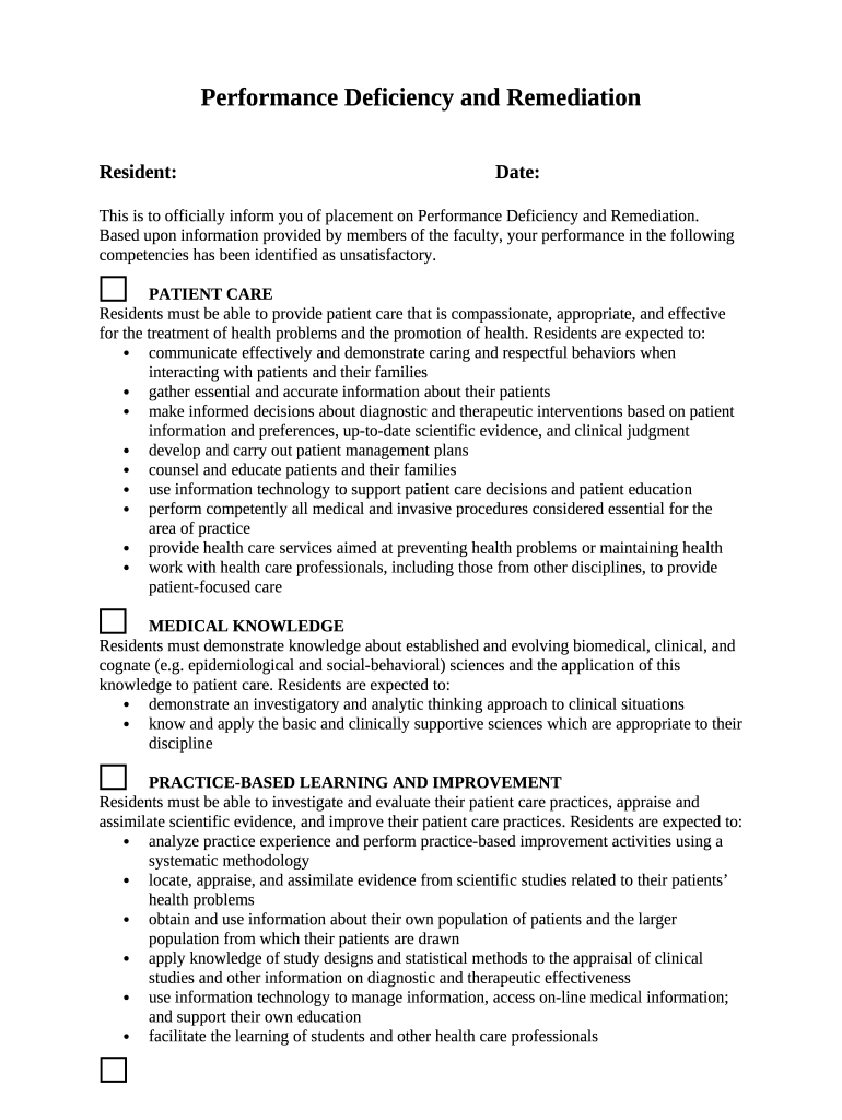 Academic Deficiency and Remediation Doc Template | pdfFiller