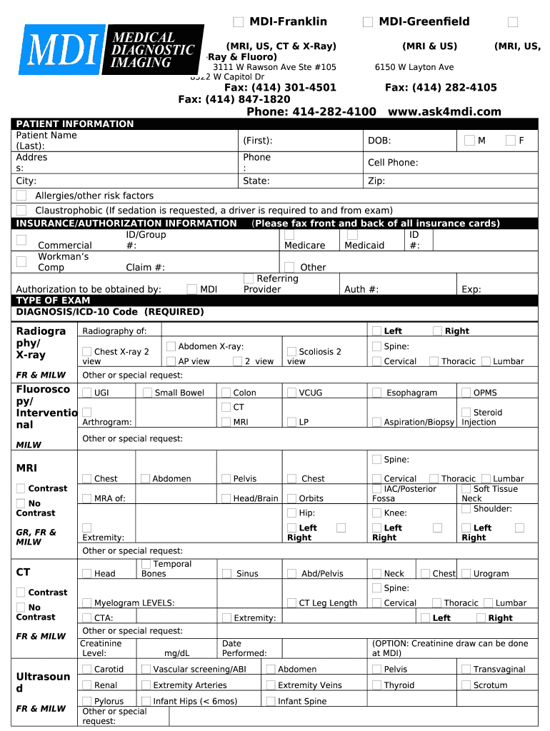 X-Ray vs. CT vs. MRI - Envision Radiology Doc Template | pdfFiller