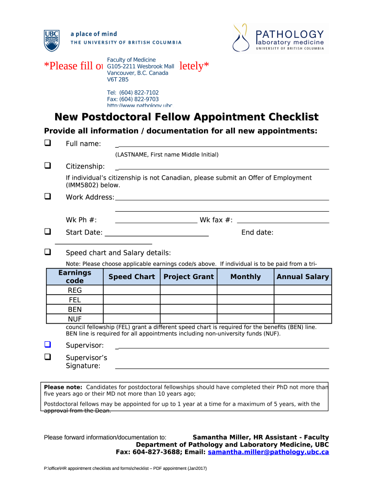 Postdoctoral scholar new hire offer letter template - Academic ... Doc ...