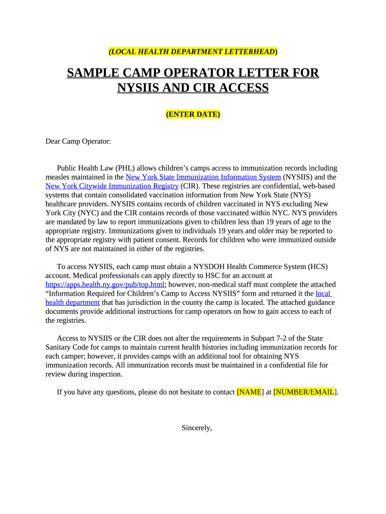 (LOCAL HEALTH DEPARTMENT LETTERHEAD) Doc Template | pdfFiller