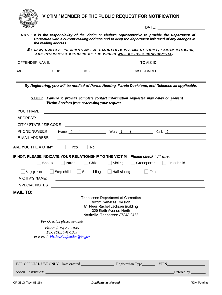 Victim Request for Services - Office of Victim and Survivor ... Doc ...