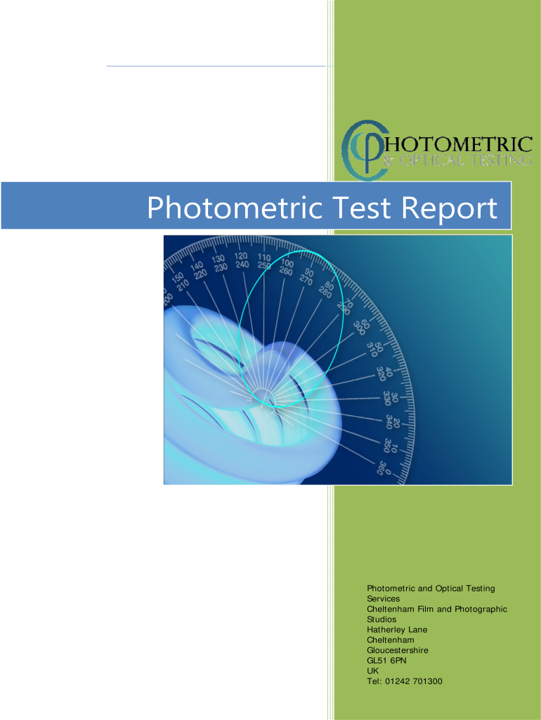 Fillable Online Photometric Test Report - SH Lighting Fax Email Print ...