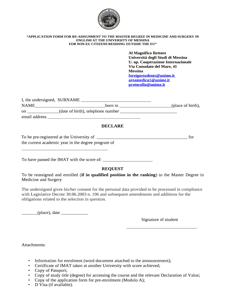 messina medicine and surgery Doc Template | pdfFiller