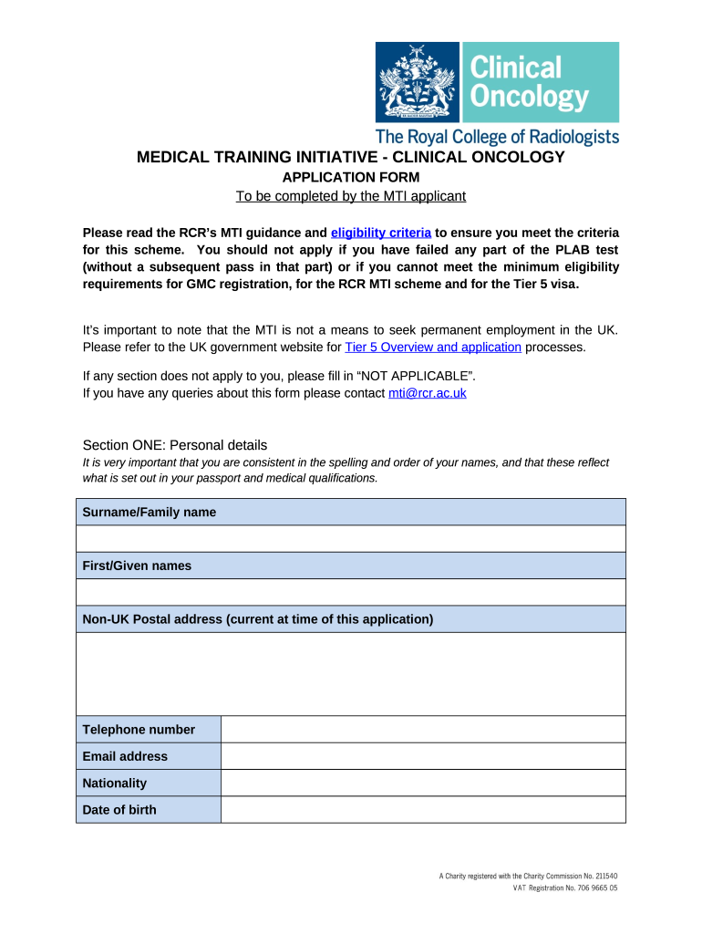 MEDICAL TRAINING INITIATIVE - CLINICAL ONCOLOGY Doc Template | pdfFiller