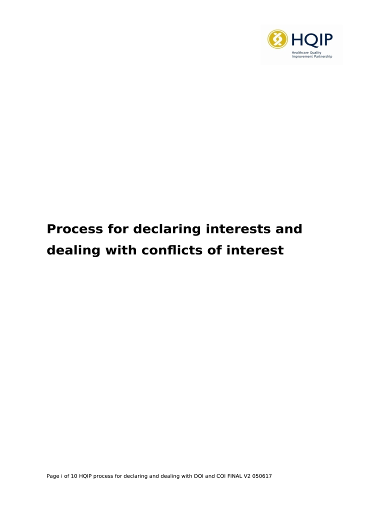 Process for declaring interests and dealing with conflicts of interest ...