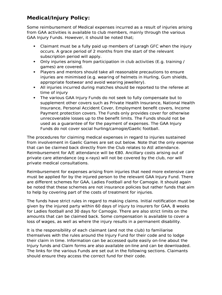 claims procedure - GAA.ie Doc Template | pdfFiller