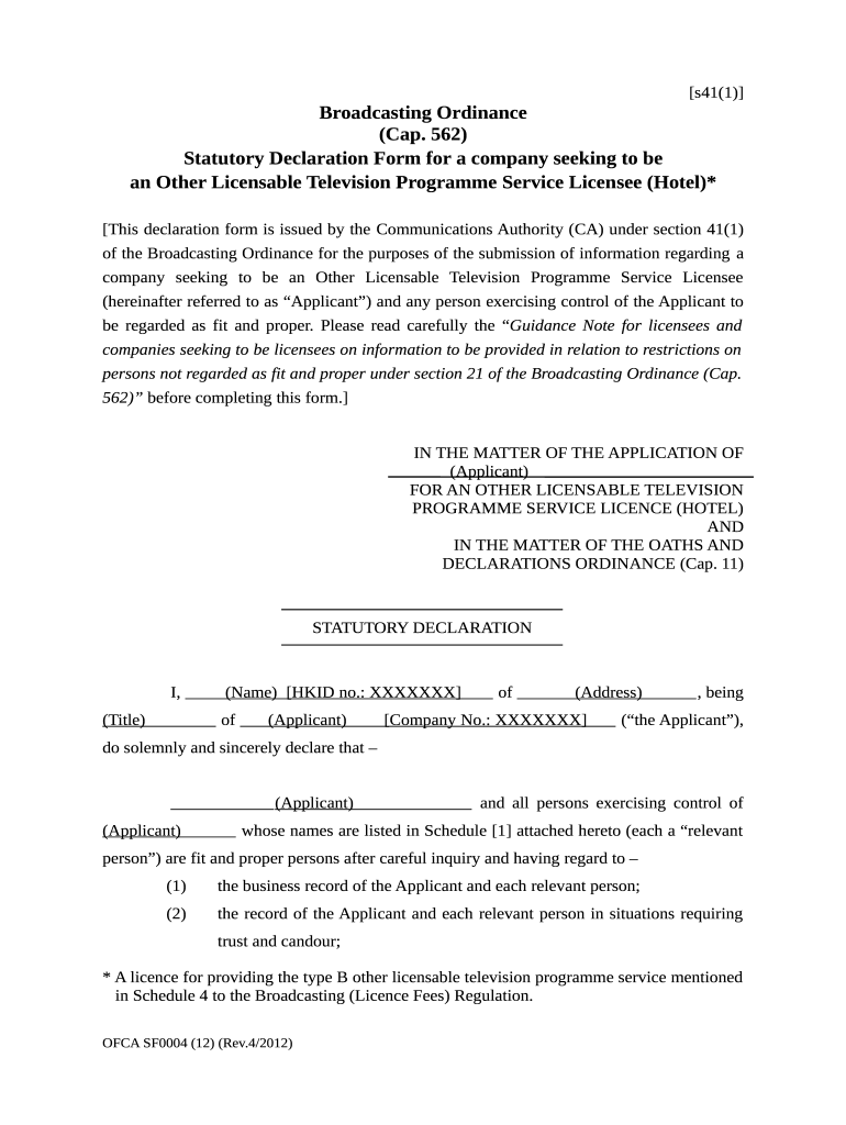 Statutory Declaration for a company seeking to be Doc Template | pdfFiller