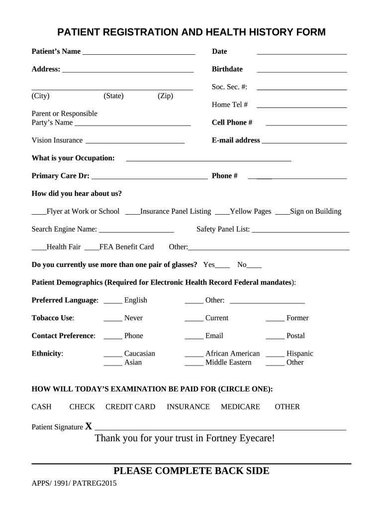 Patient's Name Date Doc Template | pdfFiller