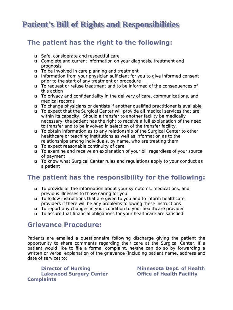 patients bill of rights Flashcards and Study SetsQuizlet Doc Template ...