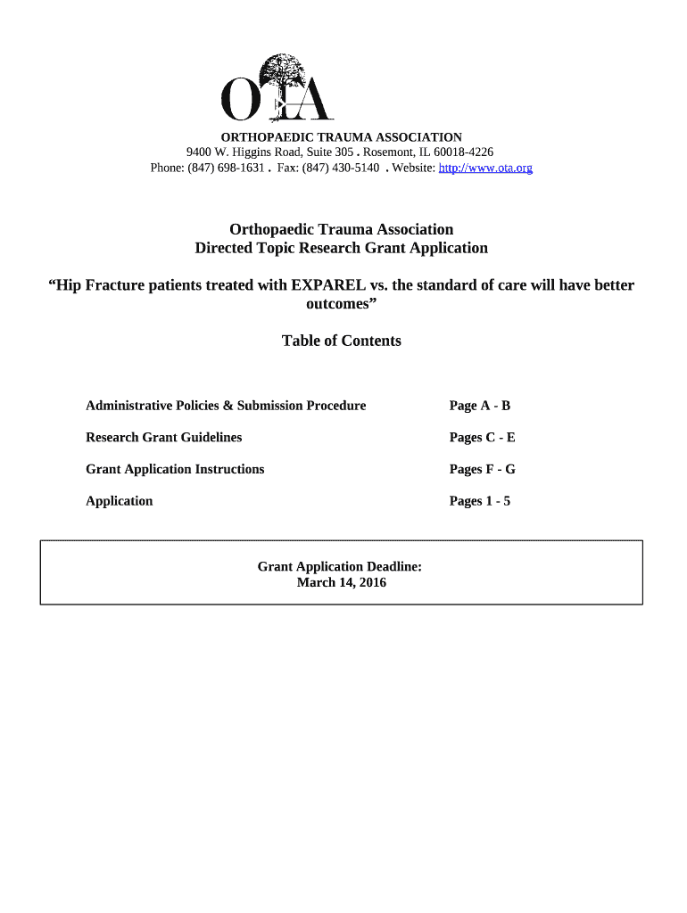 OTA Member Full Research GrantOrthopaedic Trauma ... Doc Template ...