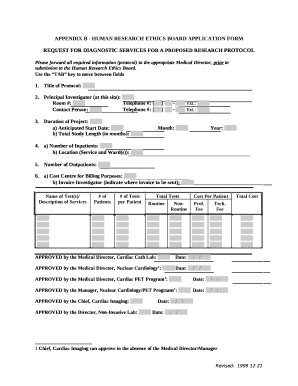 APPENDIX B - HUMAN RESEARCH ETHICS BOARD APPLICATION Doc Template | pdfFiller