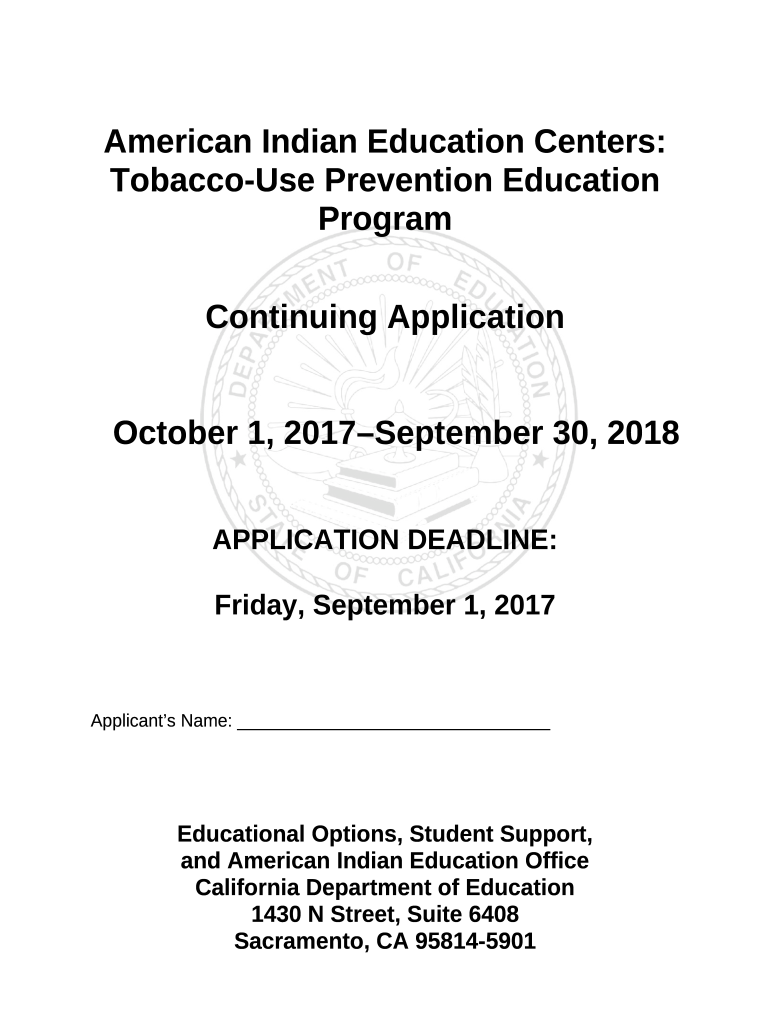 RFA-17. This is the Continuing Application for the American Indian ...
