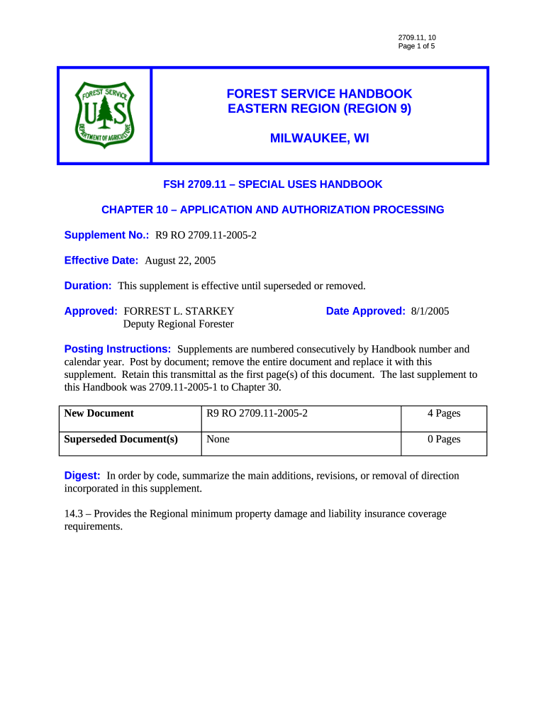 Forest Service Administration of Special Use Program Doc Template ...