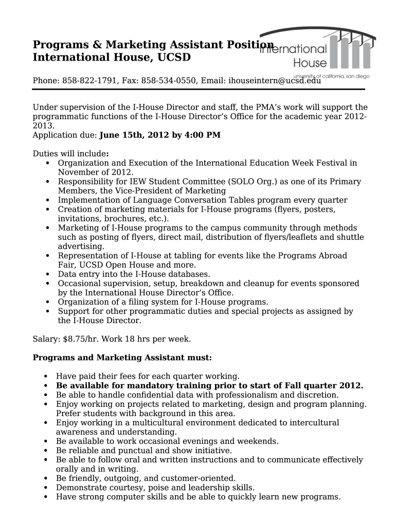 Application for Facility Monitor Position Doc Template | pdfFiller