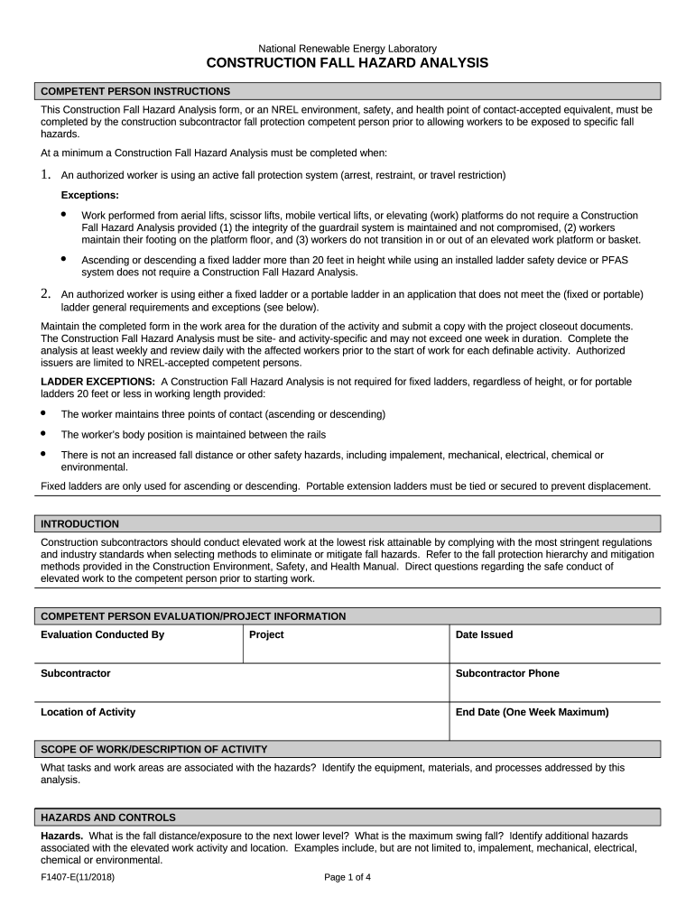 Construction Fall Hazard Analysis. This Construction Fall Hazard ...