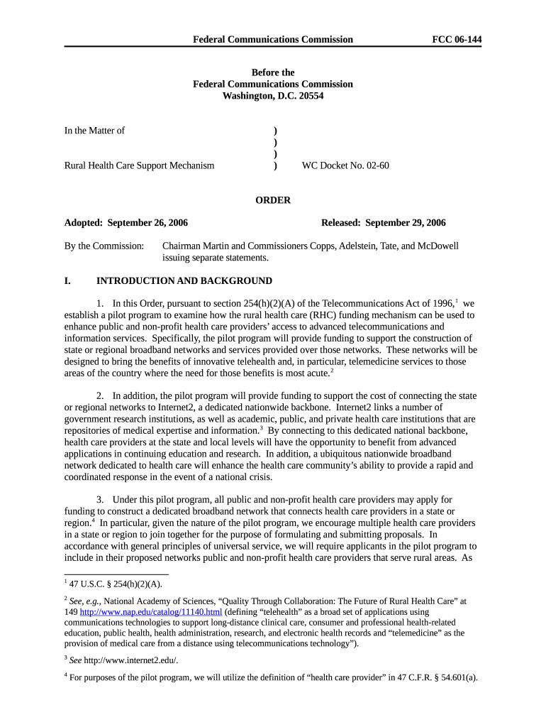AHA Comment Letter to FCC on New Telehealth Proposal Doc Template ...