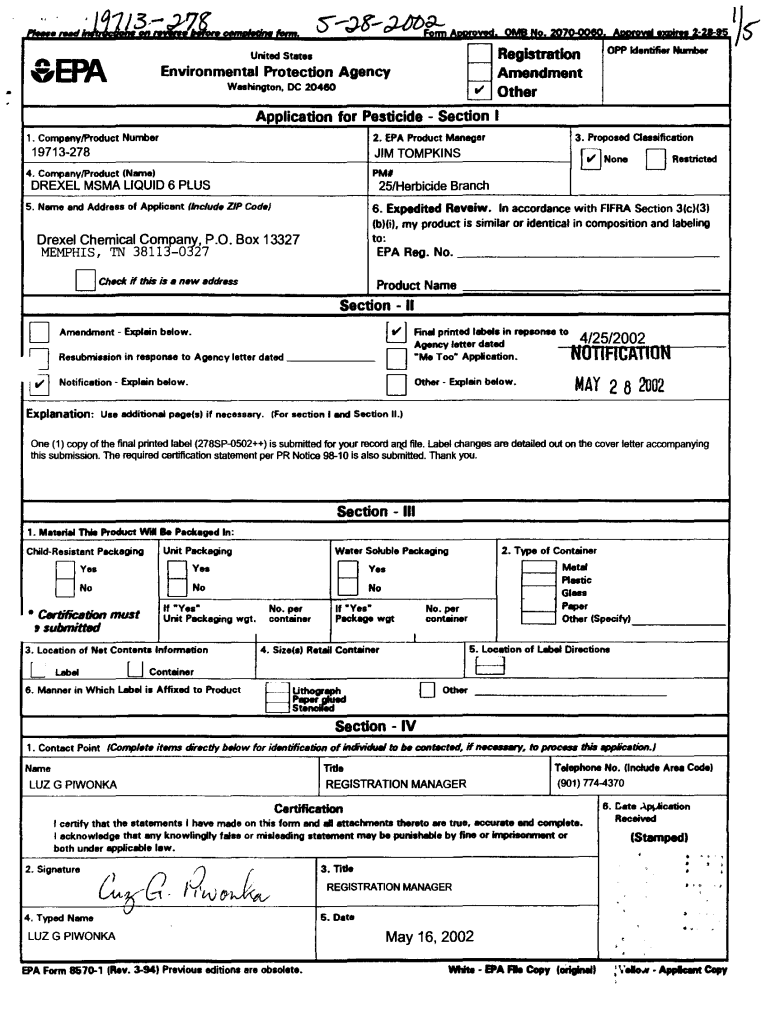 Fillable Online U.S. EPA, Pesticide Product Label, DREXEL MSMA LIQUID 6 ...