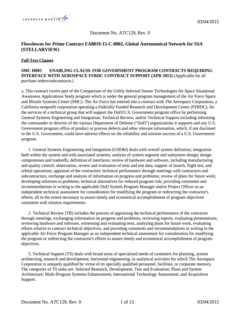 Federal Acquisition Regulation (FAR) and Department of ... Doc Template ...