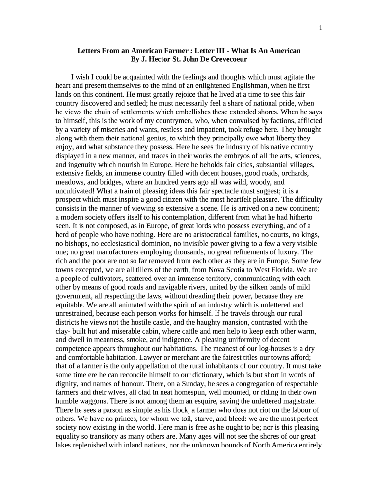 Letters From an American Farmer : Letter III ... - Avalon Project Doc ...