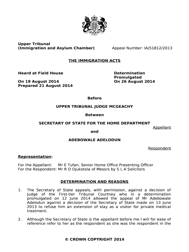 Upper Tribunal (Immigration and Asylum Chamber) Appeal ... Doc Template ...