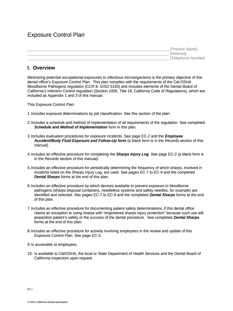 Minimizing potential occupational exposures to infectious ...