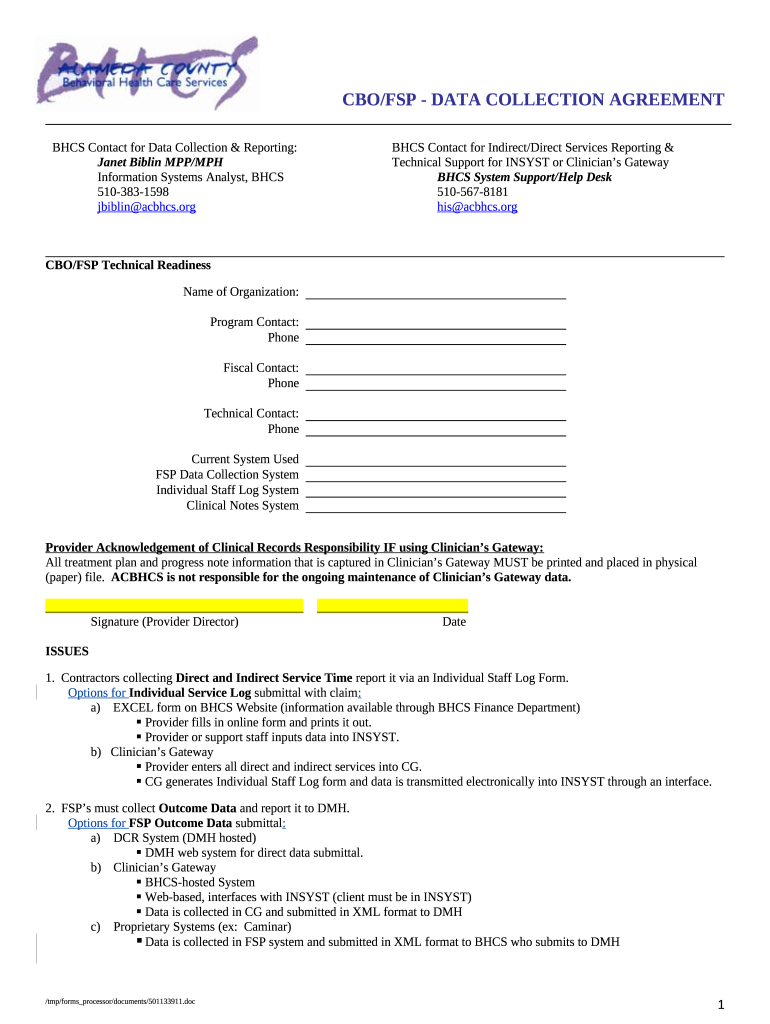 FSP - DATA COLLECTION PLAN Doc Template | pdfFiller
