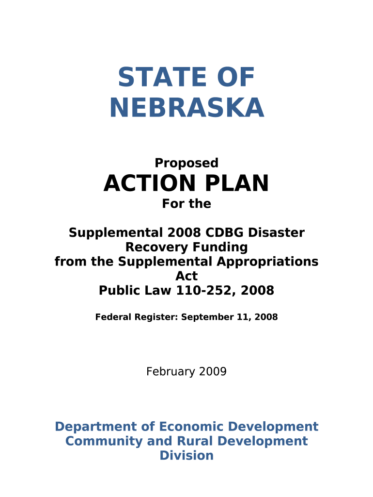 State of Wisconsin Action Plan For CDBG Disaster Recovery ... Doc Template | pdfFiller