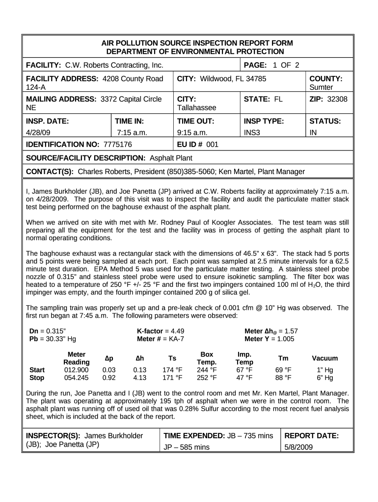 inspection report short WP Doc Template | pdfFiller