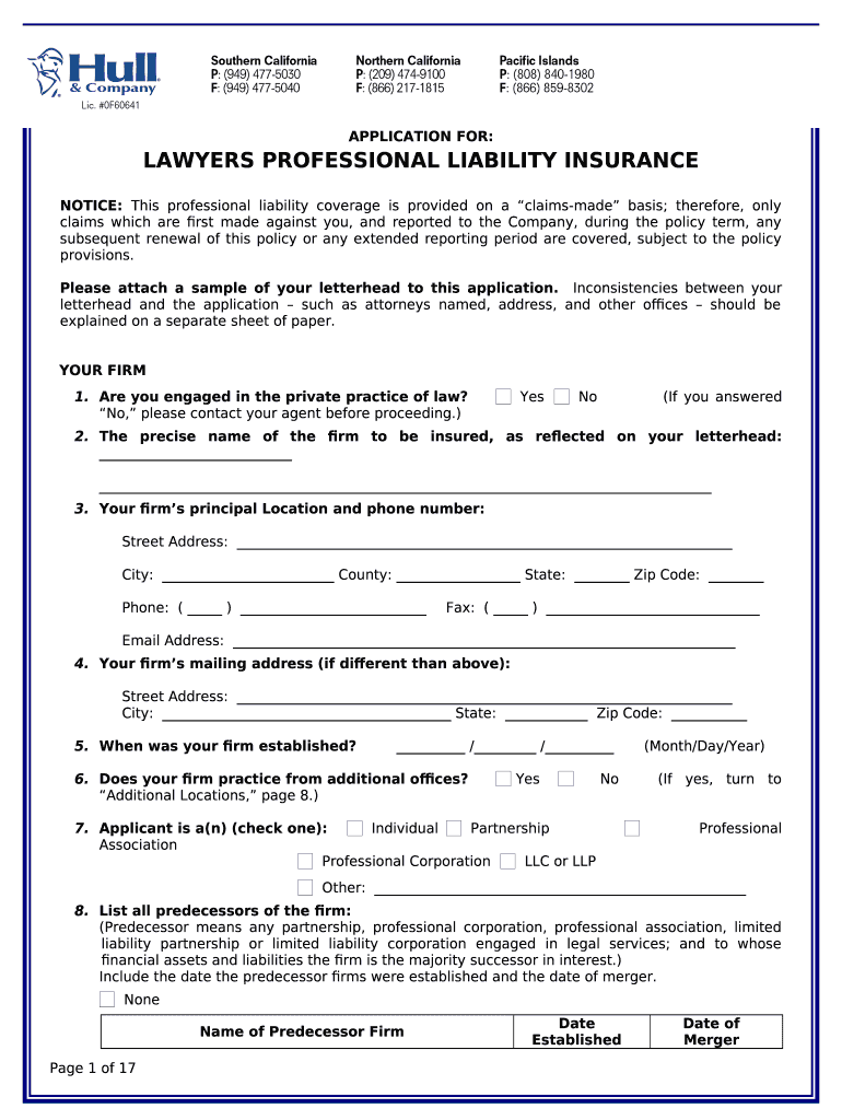 Online LAWYERS PROFESSIONAL LIABILITY INSURANCE ... Doc Template ...