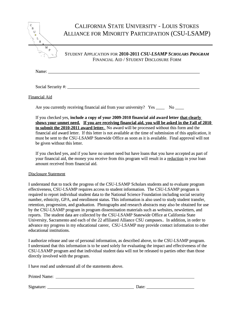 CSLA FINANCIAL AID REPORT Doc Template | pdfFiller