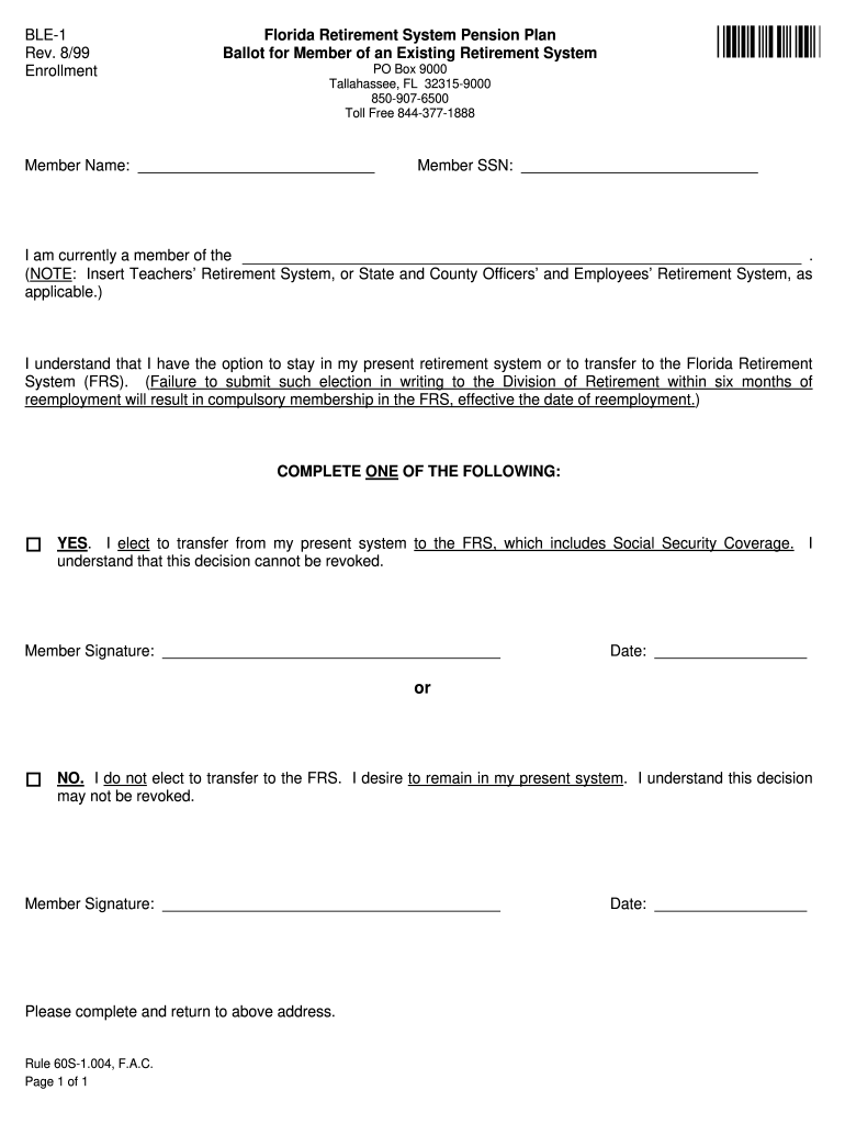 Fillable Online Florida Retirement System Pension Plan Verification for ...