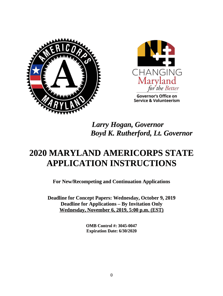 Maryland AmeriCorps Concept Paper Instructions Doc Template | pdfFiller
