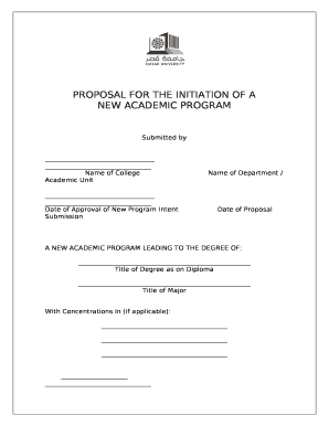 Program Initiation Template - Qatar University Doc Template | pdfFiller